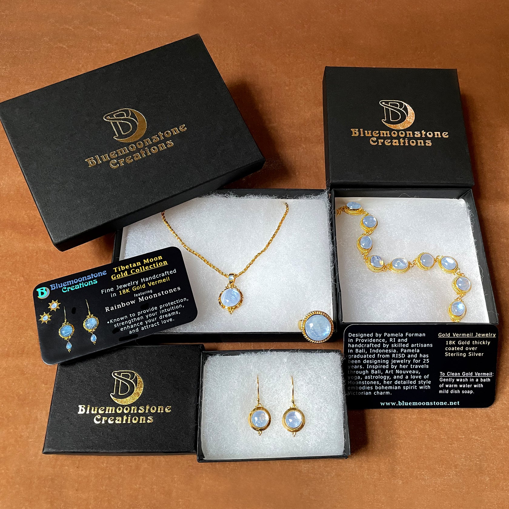 Gold Moonstone Necklace | Bluemoonstone Creations