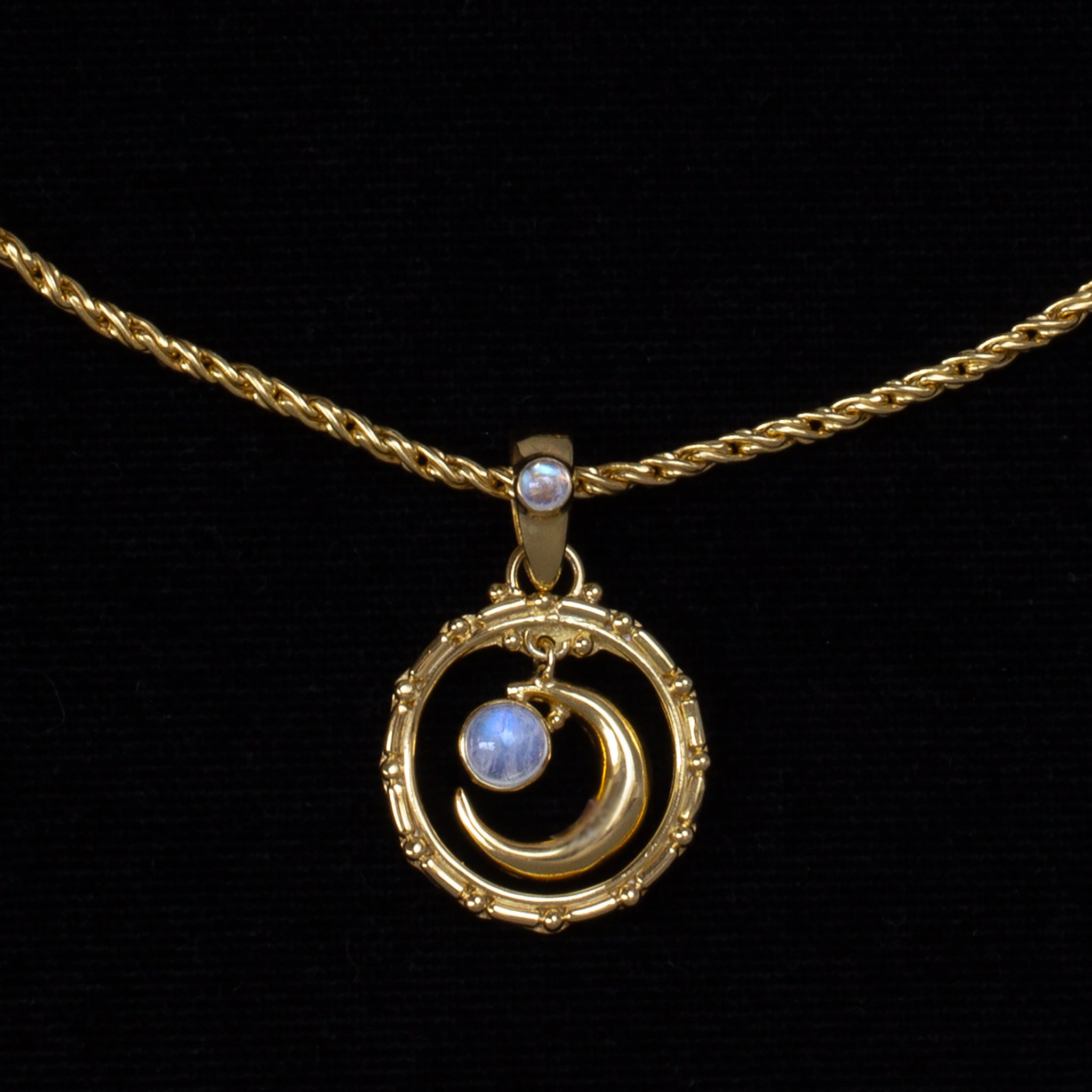 Moonstone Gold Moon Necklace | Bluemoonstone Creations